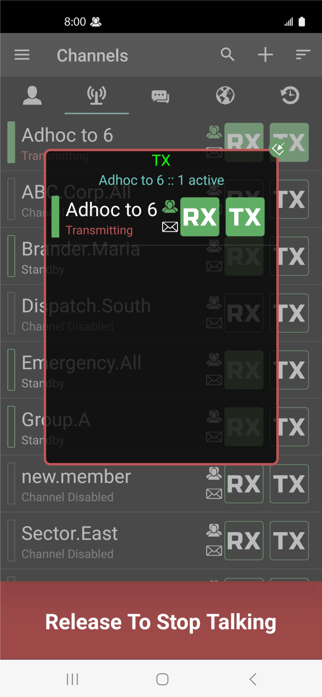 Ad hoc Barge Calls – ESChat