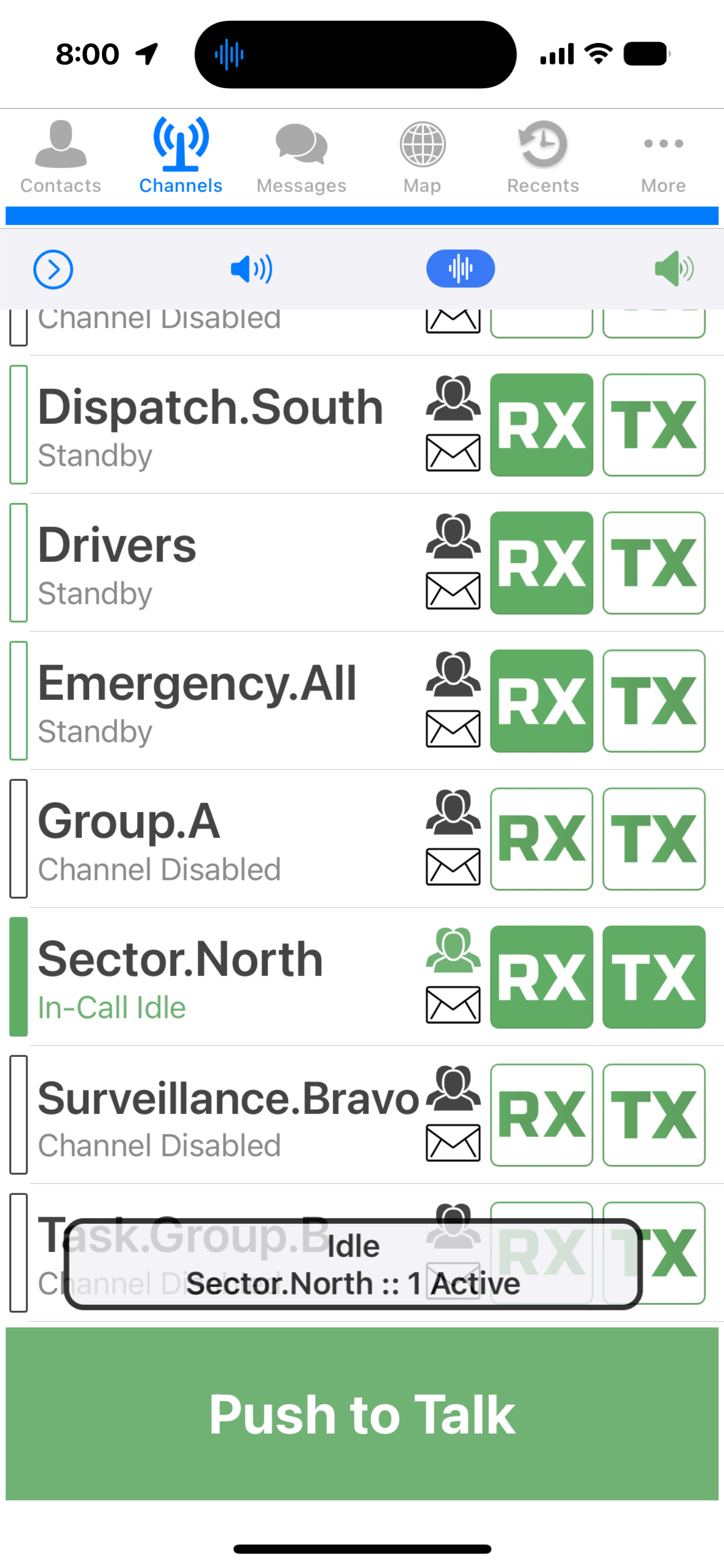 iOS PTT System Interface – ESChat