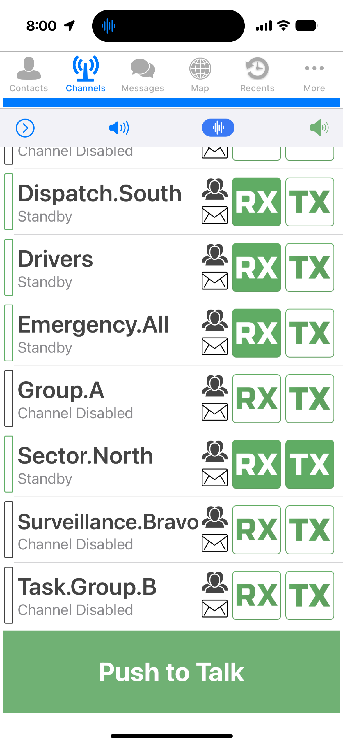 iOS PTT System Interface – ESChat