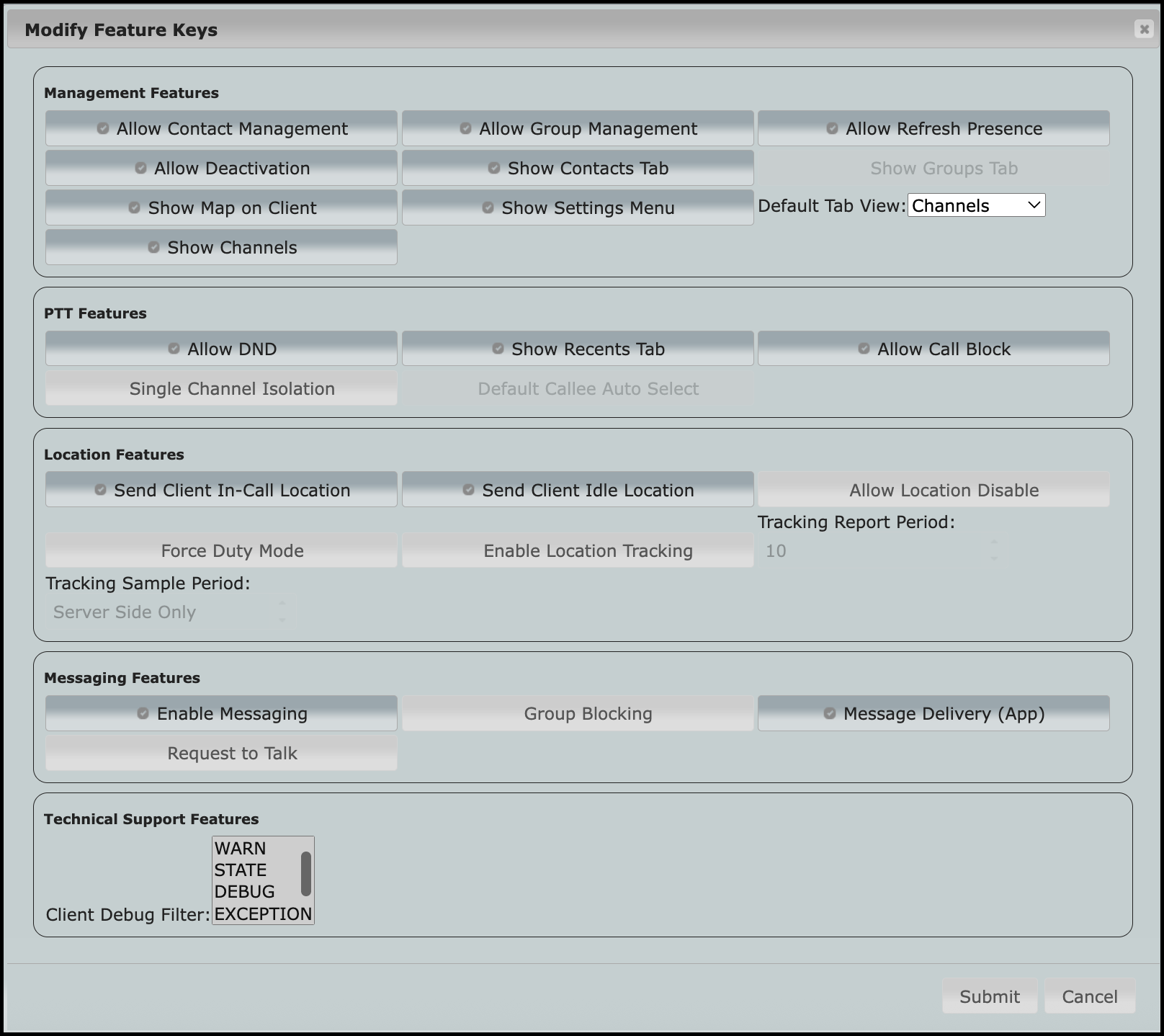Feature Keys – ESChat