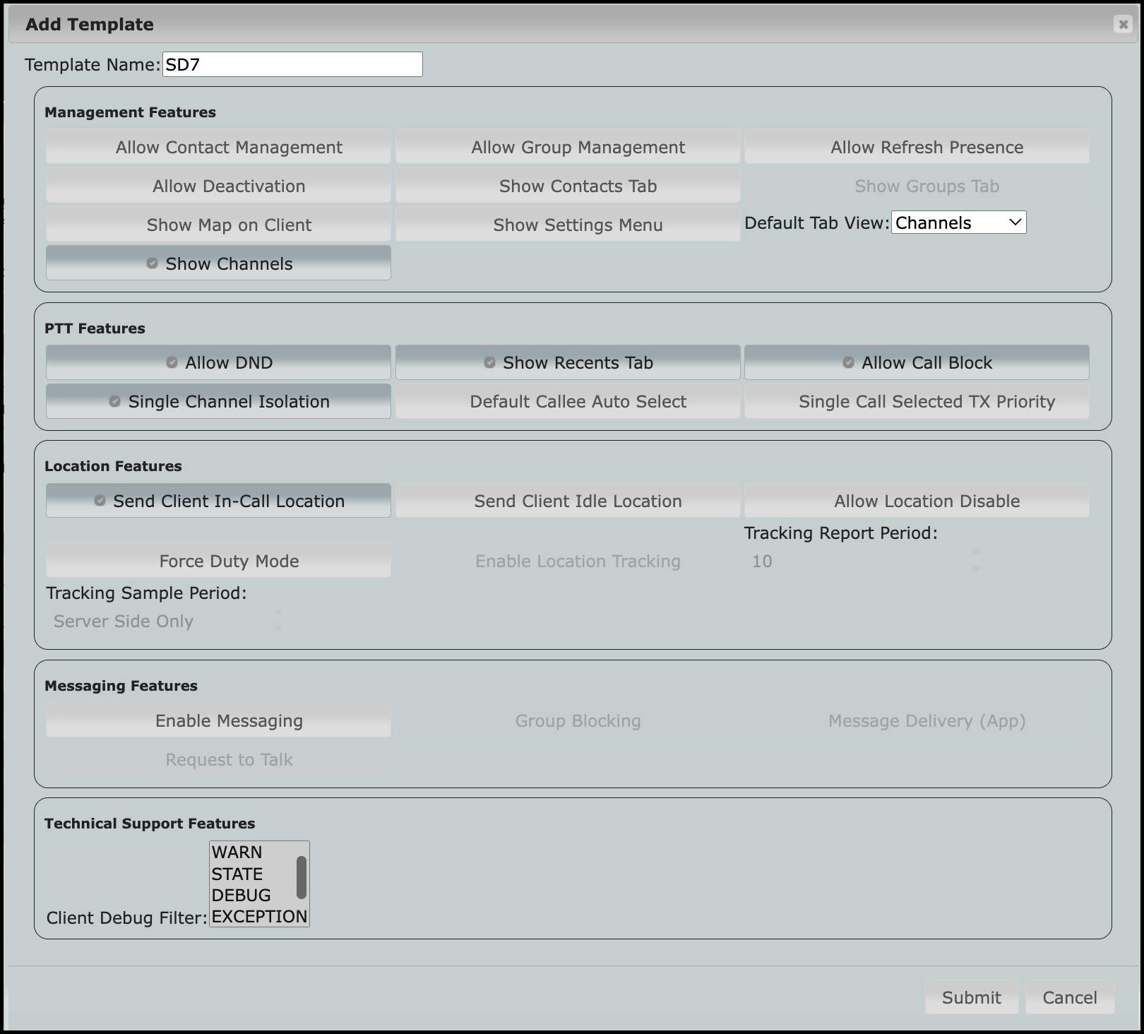 Feature Key Template for SD7 – ESChat