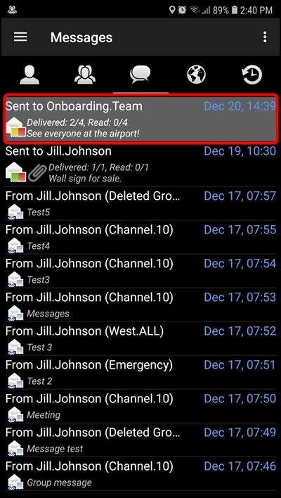 Groups Tab Options – ESChat