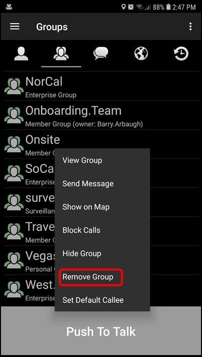 Groups Tab Options Eschat