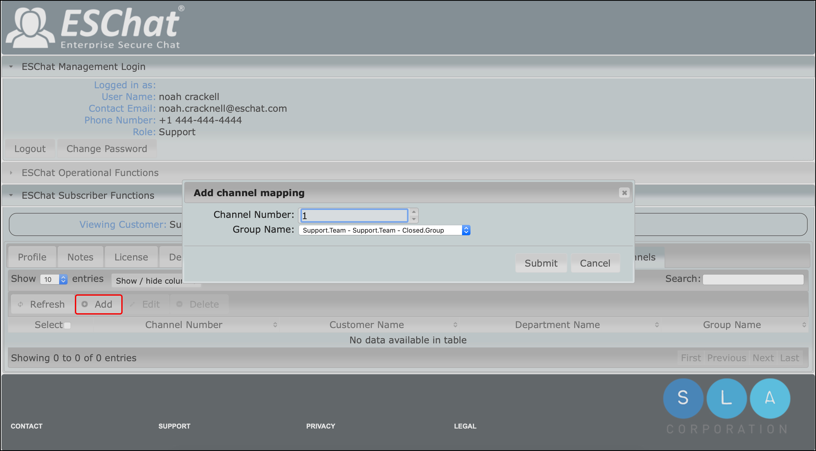 Assign Channel Numbers to Groups – ESChat