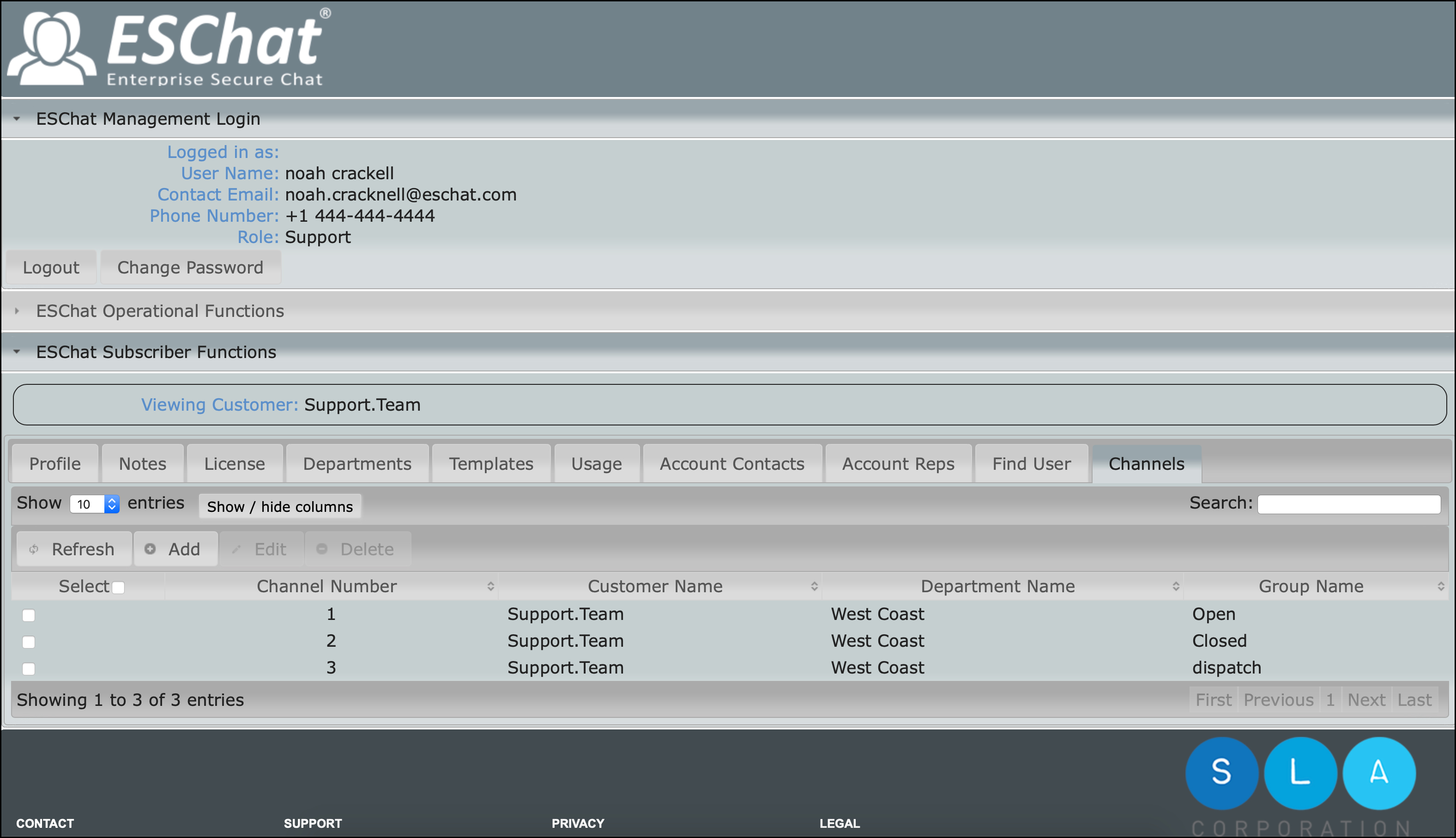 Assign Channel Numbers to Groups – ESChat