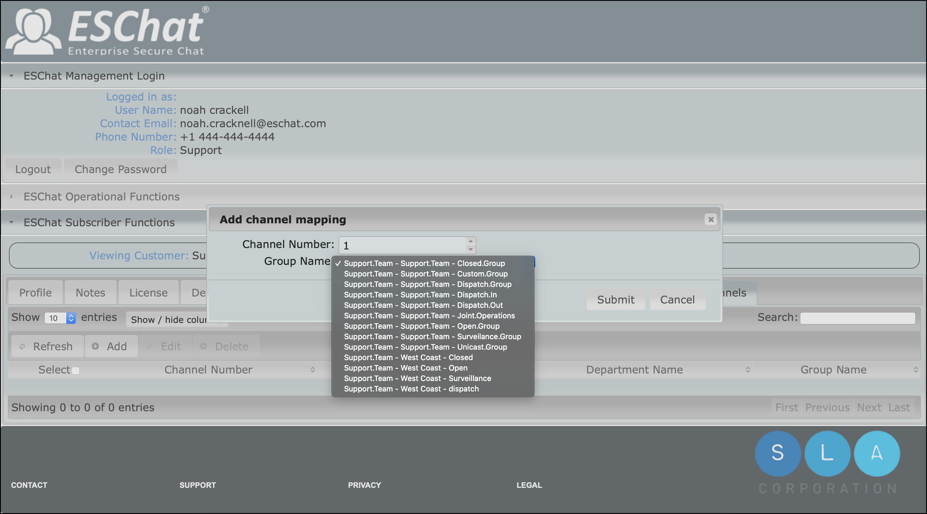 Assign Channel Numbers to Groups – ESChat