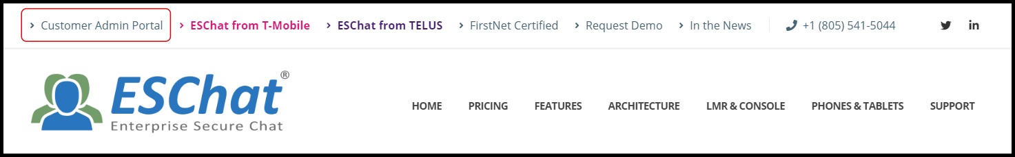 Log In to Admin Portal from eschat.com – ESChat