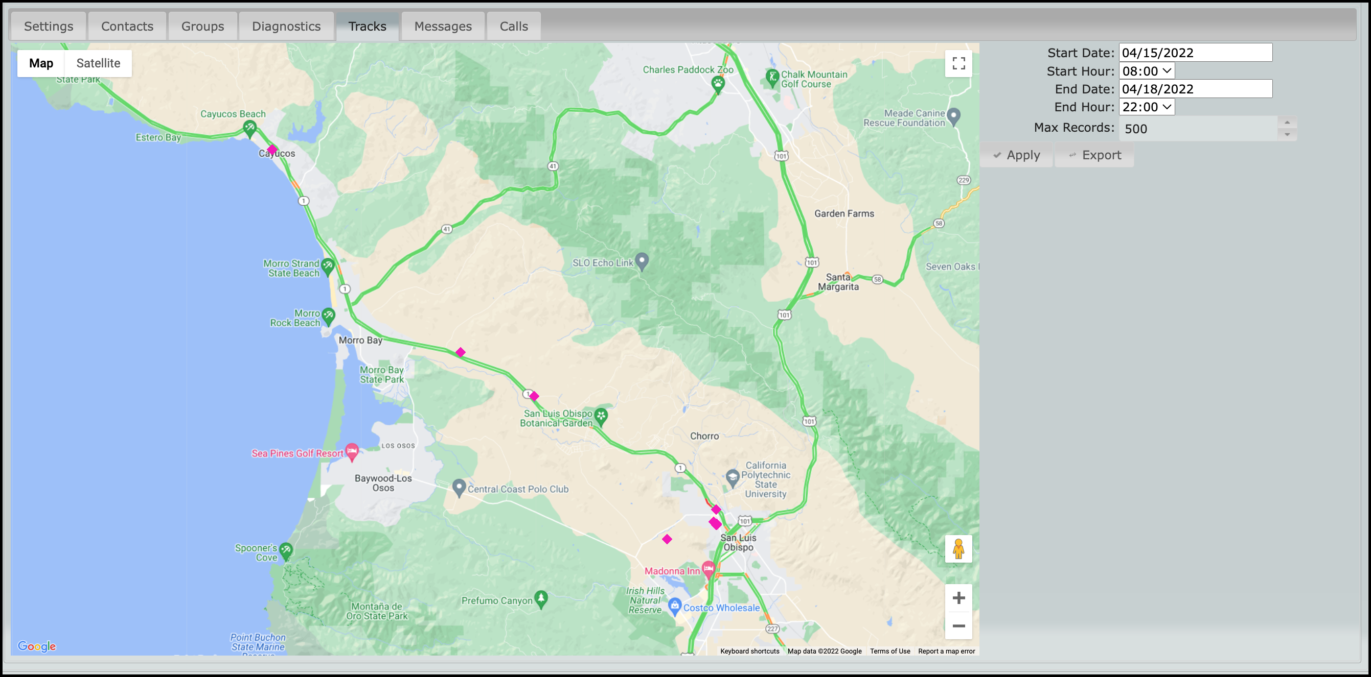 User Tracks Tab – ESChat